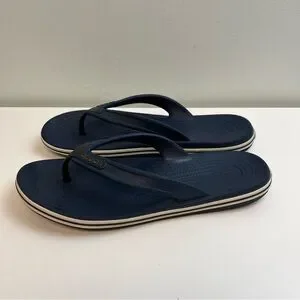 CROCS | Shoes | Crocs Blue Flip Flop Sandals Slip On Womens Mens 8 ...